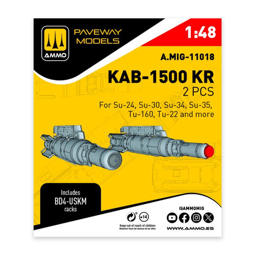 NEW! AMMO of Mig Jimenez 11018 KAB-1500 KR (2 pcs / 3D-Printed)
