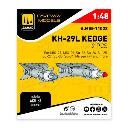 AMMO of Mig Jimenez 11023 Kh-29L Kedge (2 pcs / 3D-Printed)