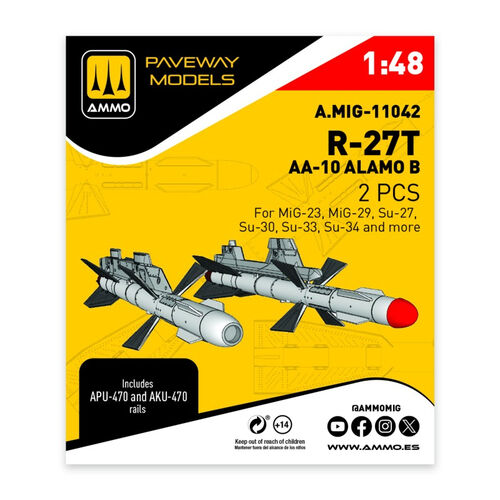 NEW! AMMO of Mig Jimenez 11042 R-27T - AA-10 Alamo B (2 pcs / 3D-Printed)
