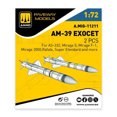 NEW! AMMO of Mig Jimenez 11211 AM-39 Exocet (2 pcs / 3D-Printed)