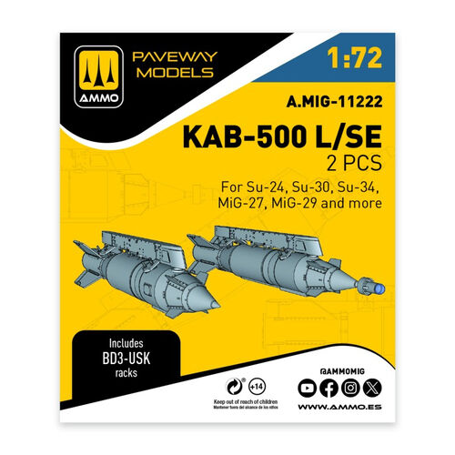 NEW! AMMO of Mig Jimenez 11222 KAB-500 L/SE (2 pcs / 3D-Printed)