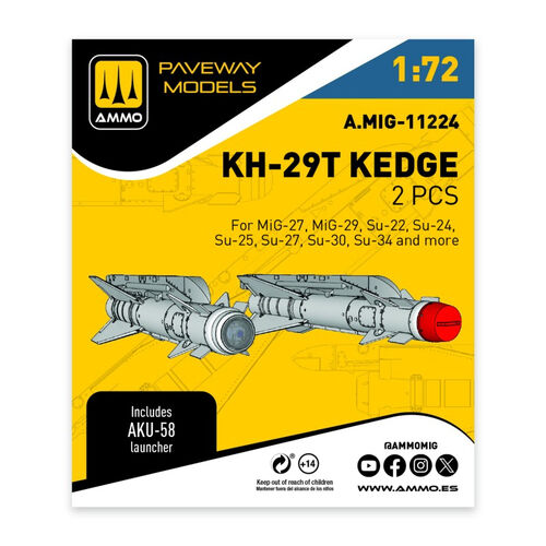 NEW! AMMO of Mig Jimenez 11224 Kh-29T Kedge (2 pcs / 3D-Printed)