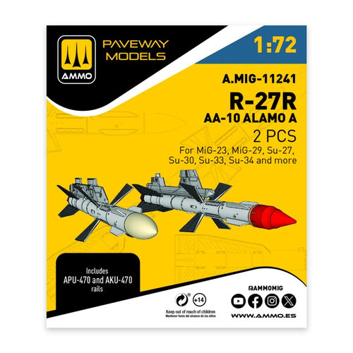 NEW! AMMO of Mig Jimenez 11241 R-27R - AA-10 Alamo A (2 pcs / 3D-Printed)