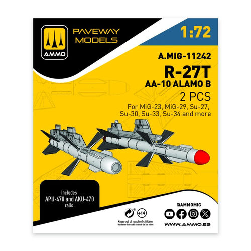 NEW! AMMO of Mig Jimenez 11242 R-27T - AA-10 Alamo B (2 pcs / 3D-Printed)