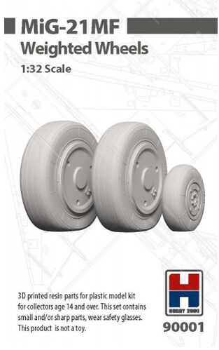 Hobby 2000 90001 MiG-21 MF - Weighted Wheels (3D-Printed)