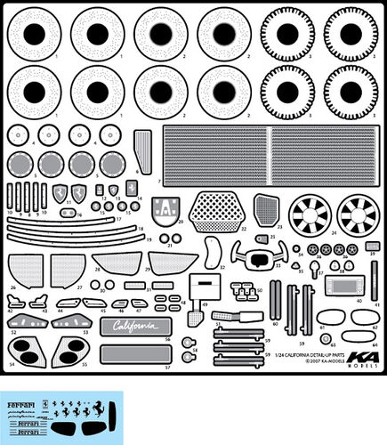 KA-Models KE-24046 Ferrari California - Detail-Up Photo Etched Part Set