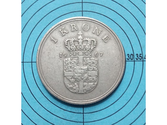 Danska 1 krone 1967g km851.1