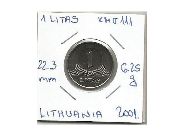 d1 Lithuania 1 litas 2001. UNC