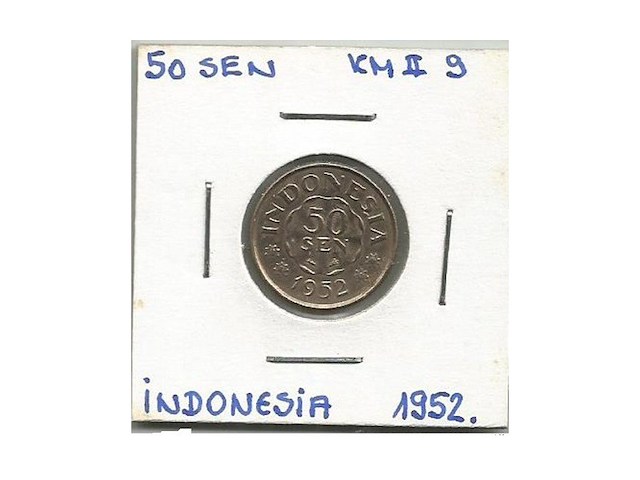b2 Indonesia 50 sen 1952. KM#9