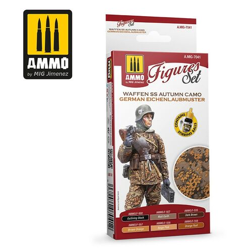 AMMO of Mig Jimenez A.MIG 7041 WAFFEN SS Autumn Camo. German Einchenlaubmuster Set