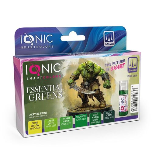 NEW! AMMO of Mig Jimenez IONIC-0508 IONIC-508 Smart Colors: Essential Greens Set