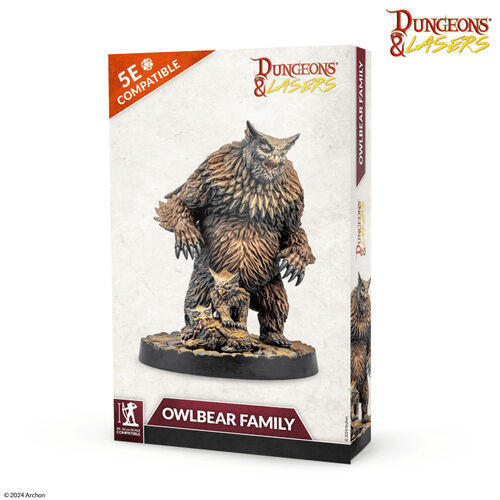 Archon Studio DNL0094 Dungeons & Lasers Miniatures: Owlbear Family