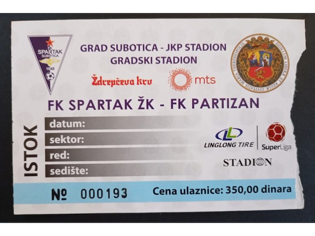 FUDBAL: SPARTAK - PARTIZAN 22.03.2022