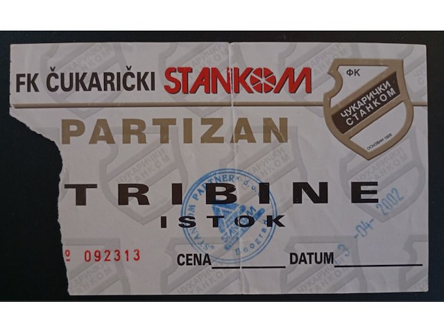 FUDBAL: CUKARICKI - PARTIZAN 13.04.2002