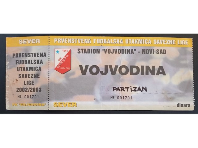 FUDBAL: VOJVODINA - PARTIZAN 09.11.2002 - CELA