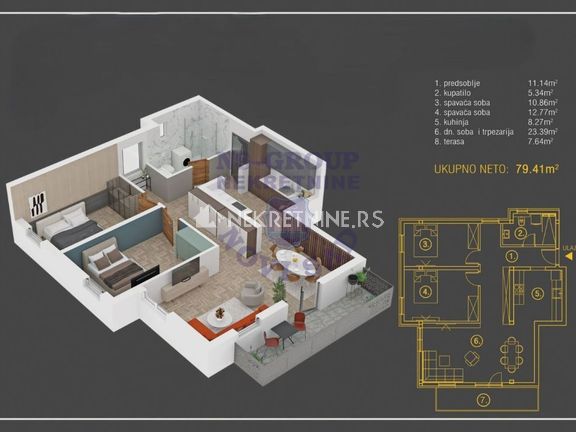 Alibegovac trosoban stan 79m2