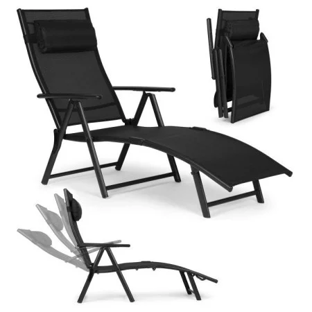Multigarden sklopiva baštenska ležaljka za plažu sa podesivim naslonom i čeličnim ramom, black ( zrl020 black )