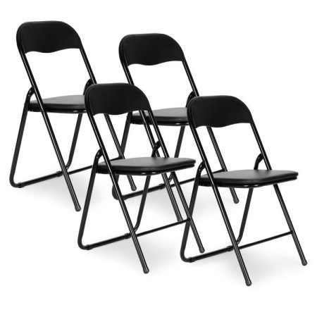 Modernhome set od 4 skopivih stolica black eco-leather ( pjjbs0024-04 )