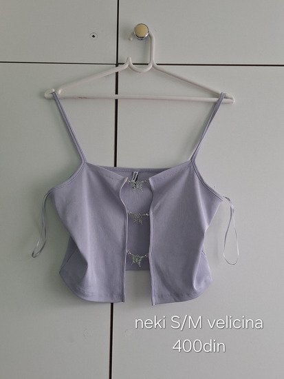 Ljubičasti "Butterfly" Crop Top