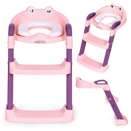 Eco toys adapter za wc šolju za decu sa stepenikom, pink ( pp8001 pink )