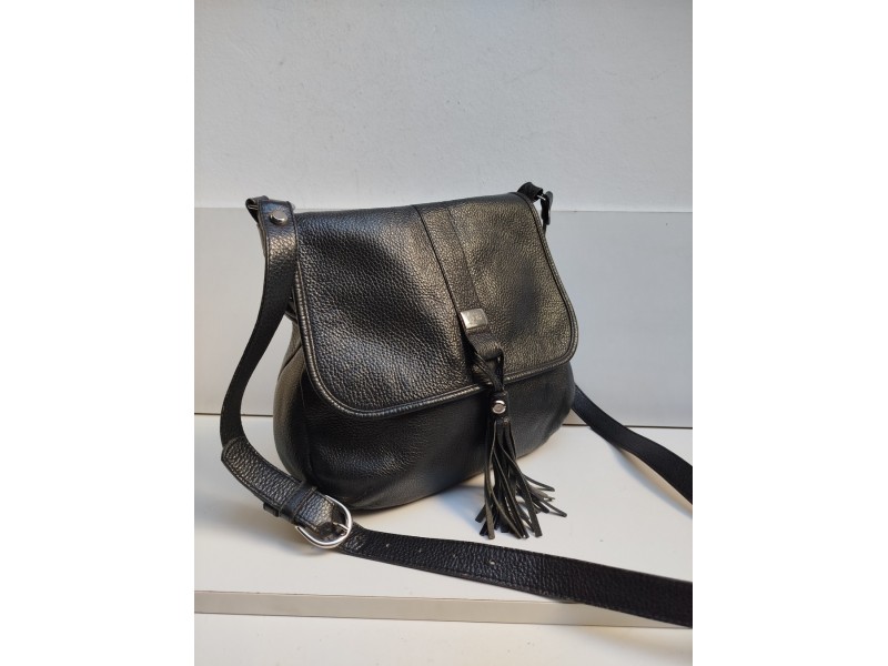 MONA crossbody crna kozna torba