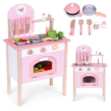Eco toys dečija kuhinja pink sa 2 dodataka,rernom,slavinom i sudoperom ( hm232570 )