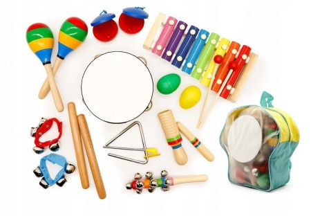 Eco toys drveni muzički instrumenti za decu set od 10 komada sa rancem ( ma01 )