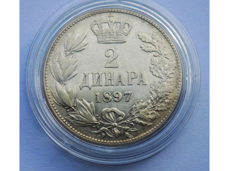 2 dinara 1897 srebro Top,AU