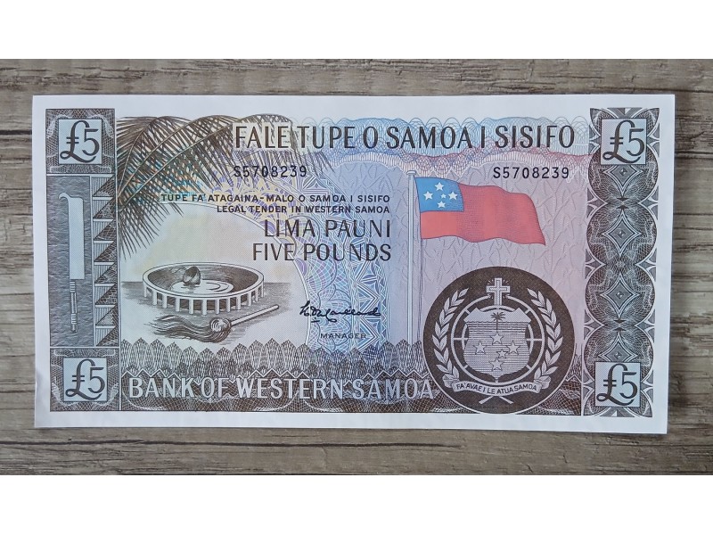 N 332 - Zapadna Samoa - 5 funti 1963 do 2020 - opis -