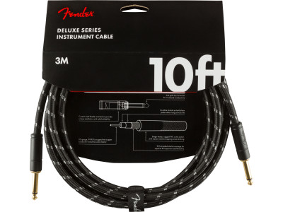 Fender PRIBOR Deluxe Series Tweed Instrument Cables Black Tweed 10ft
