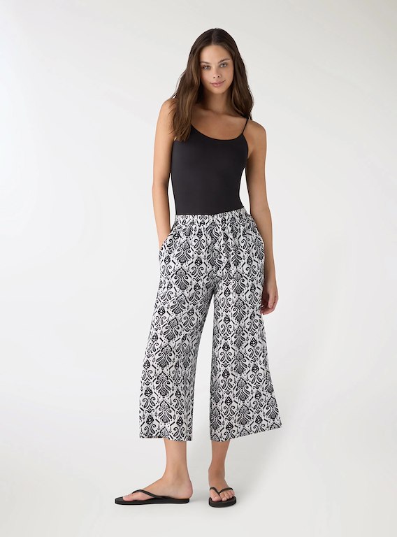 Palazzo crop pantalone sa geometrijskim printom - Var bela optička