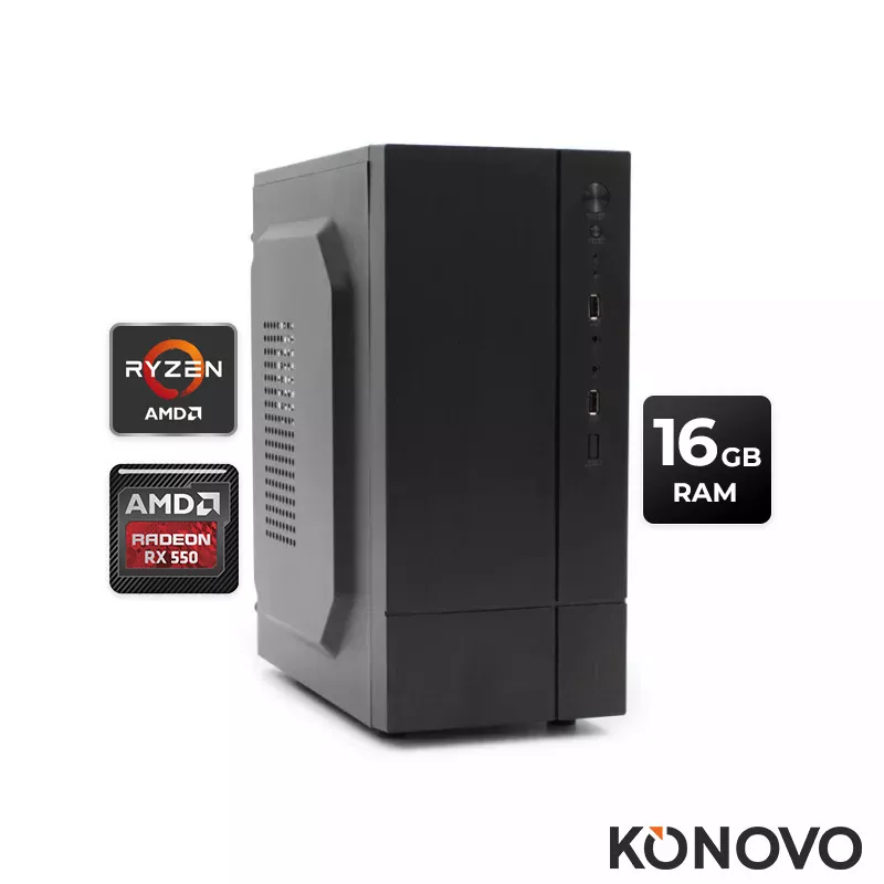 KONOVO Office Ryzen 4700S 16GB RAM 256GB SSD RX 550 2GB 500W NoOS