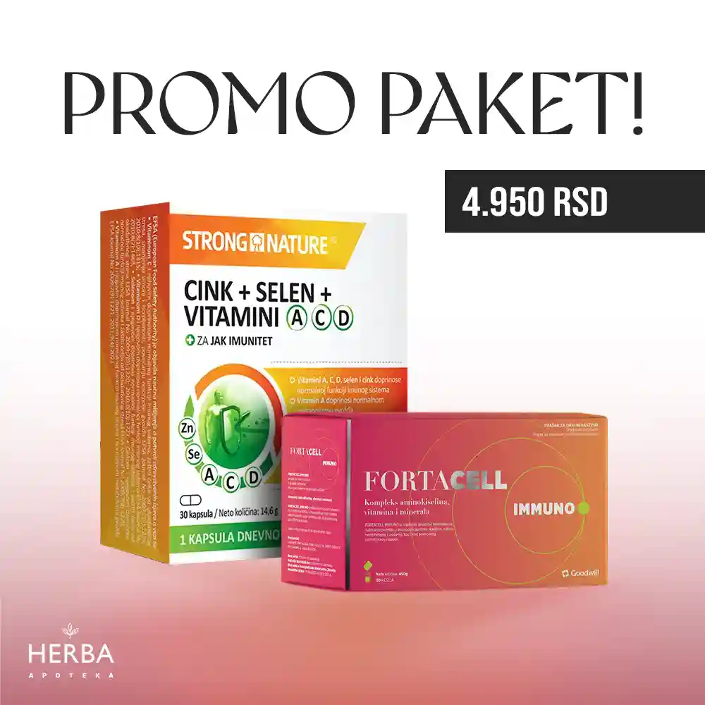 Promo paket Fortacell Immuno + Cink Selen vitamini A C D za jači imunitet