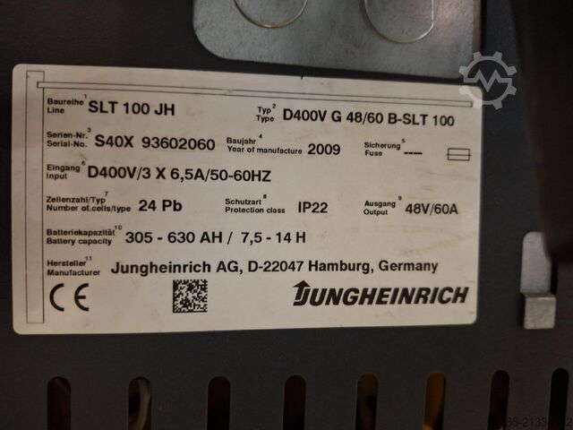 Punjaи
Jungheinrich Ladegerät D400V G 48/60 B-SLT 100 Baureihe SLT 100