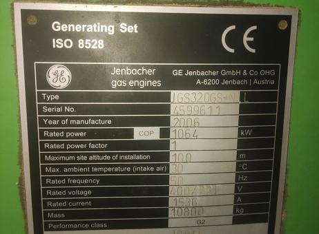 Generatorski set GE Jenbacher J320GSC105