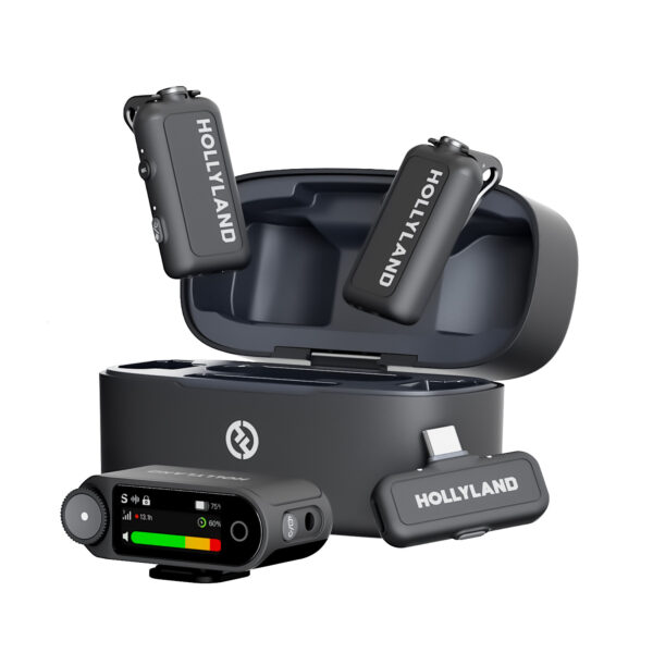 Hollyland LARK MAX 2 Combo (Space Gray, with OWS Monitor Earphone + Camera RX + USB-C RX) Wireless Microphone