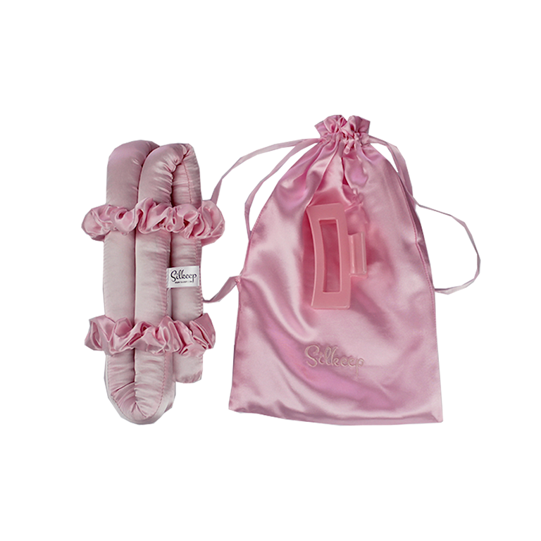 100% Svileni baby roze uvijač (Set za kosu)