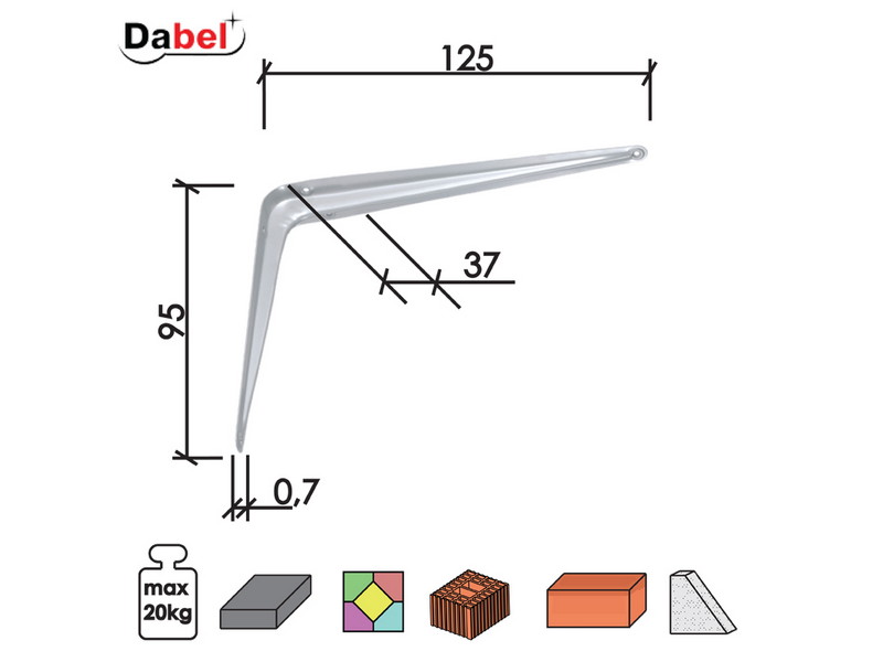 NOSAČ POLICE 100X125 N1103 BELI