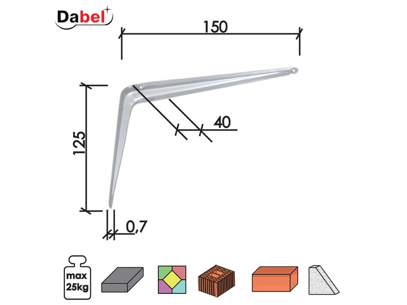 NOSAČ POLICE 125X150 N1103 BELI