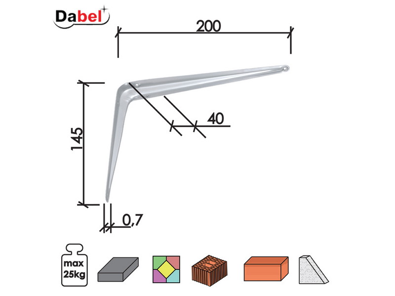 NOSAČ POLICE 150X200 N1103 BELI