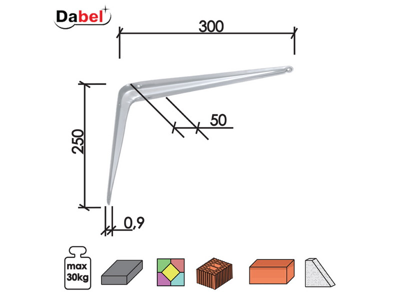 NOSAČ POLICE 250X300 N1103 BELI