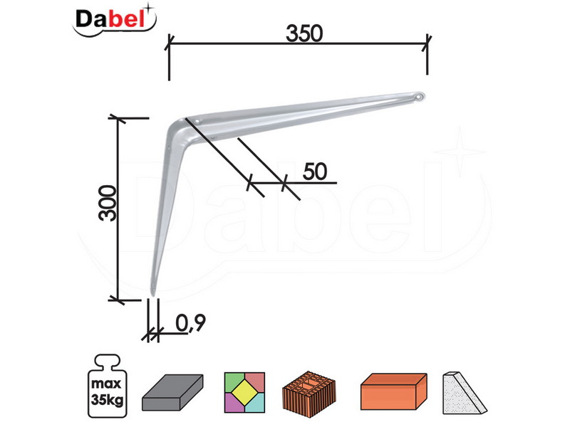 NOSAČ POLICE 300X350 N1103 BELI