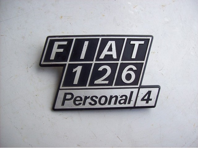 FIAT 126 Personal 4 stari metalni znak - orginal