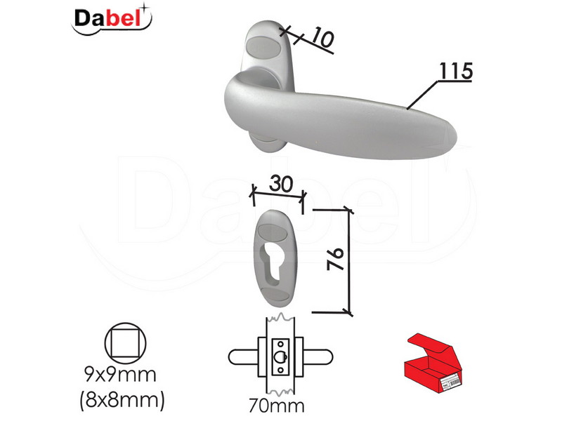 KVAKA-ROZETA GOČ SIVA RAL9006 8X8 CILIN.DBX