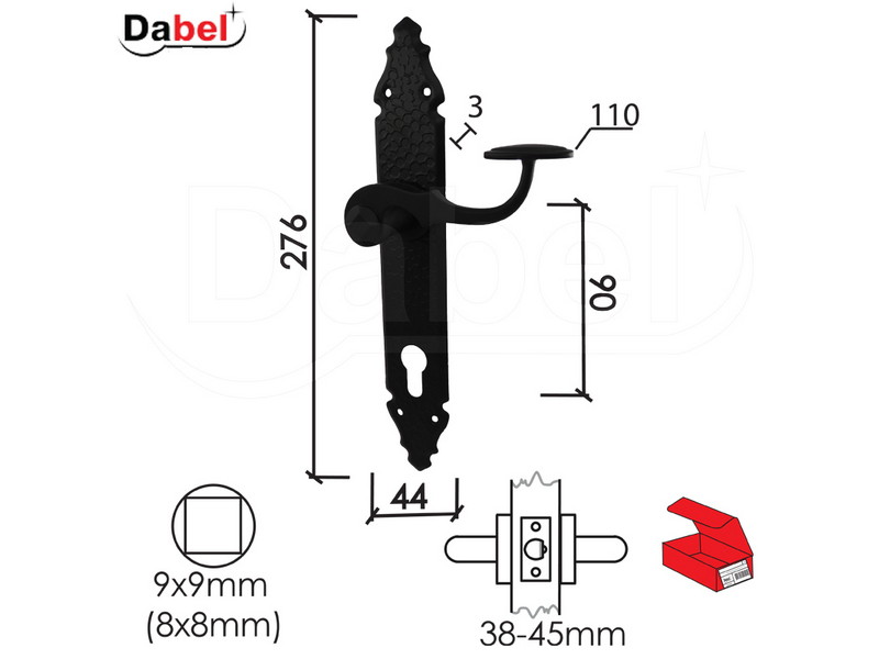 KVAKA-ŠILD MAJA CRNA 8X8 CIL.