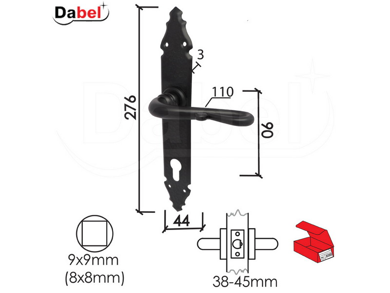 KVAKA-ŠILD MILICA CRNA 8X8 CIL.