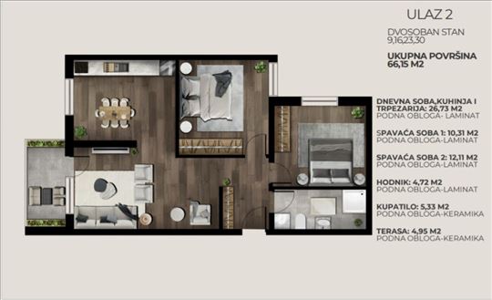 Loznica, Stan, 3.0, 66m2
