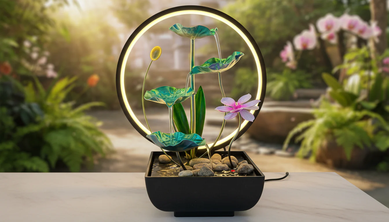 Stona LED Fontana sa Kamenčićima 3 Nivoa Lotus Vodopad