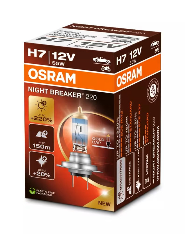 OSRAM NIGHT BREAKER 220 H7 64210NB220 55W 12V PX26D 4062172399340