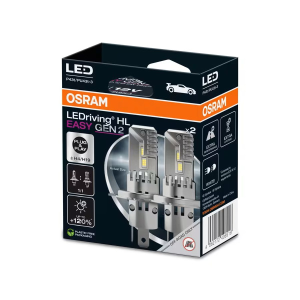 OSRAM LEDriving HL EASY GEN 2 H4/H19 641930WESY2-2HB 22/24W 12V P437 4062172406918